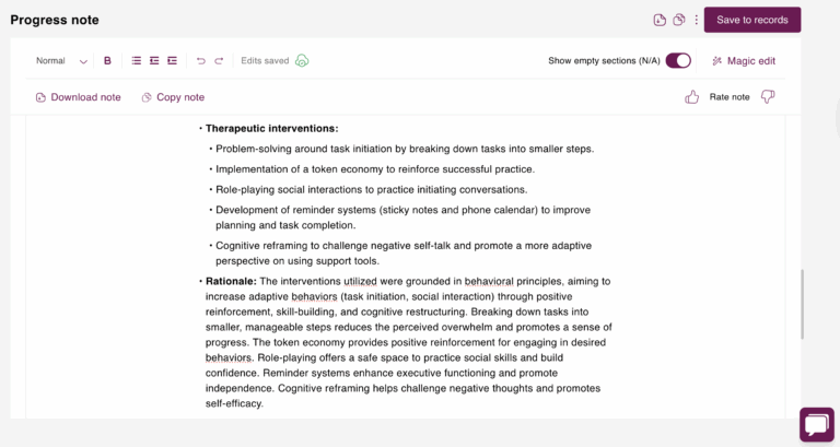 ABA Session Notes Generator for RBT - Mentalyc 2025